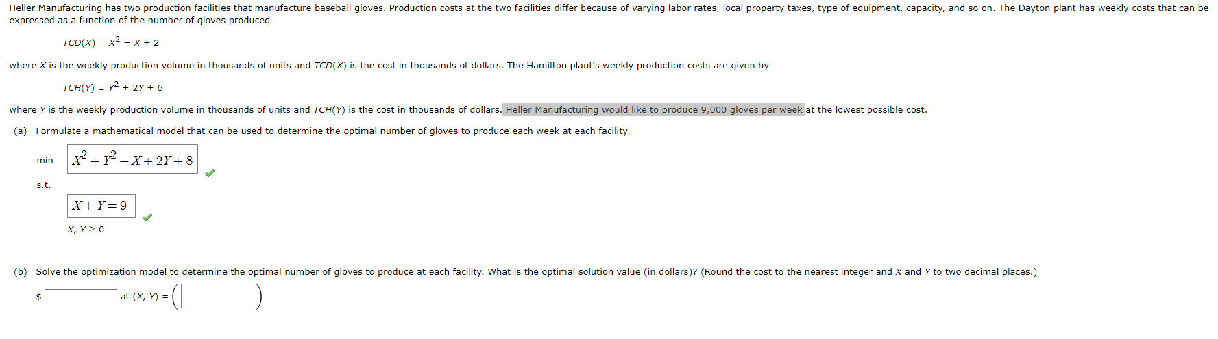 Solved expressed as a function of the number of gloves | Chegg.com