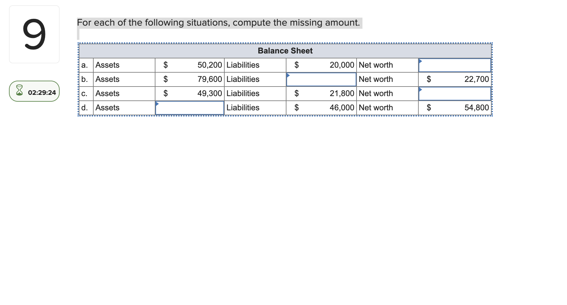 Solved For each of the following situations, compute the | Chegg.com