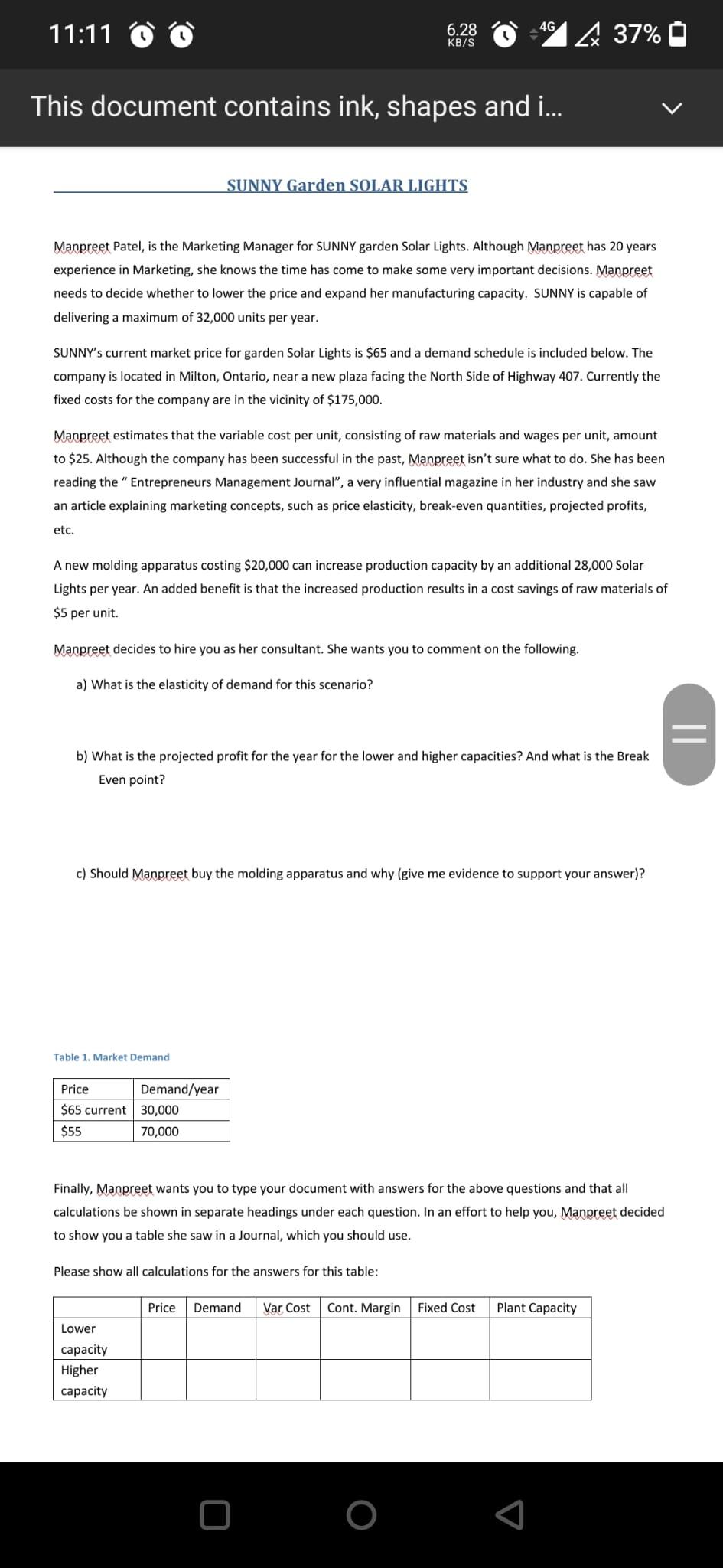 This document contains ink, shapes and i... SUNNY | Chegg.com