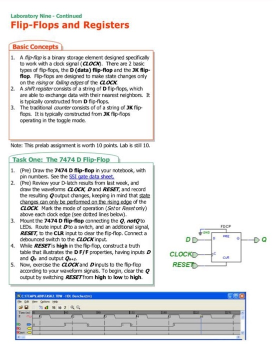 Solved Laboratory Nine- Continued Flip-Flops and Registers | Chegg.com