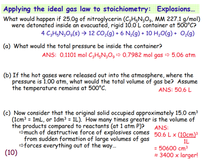Solved Applying the ideal gas law to stoichiometry: | Chegg.com