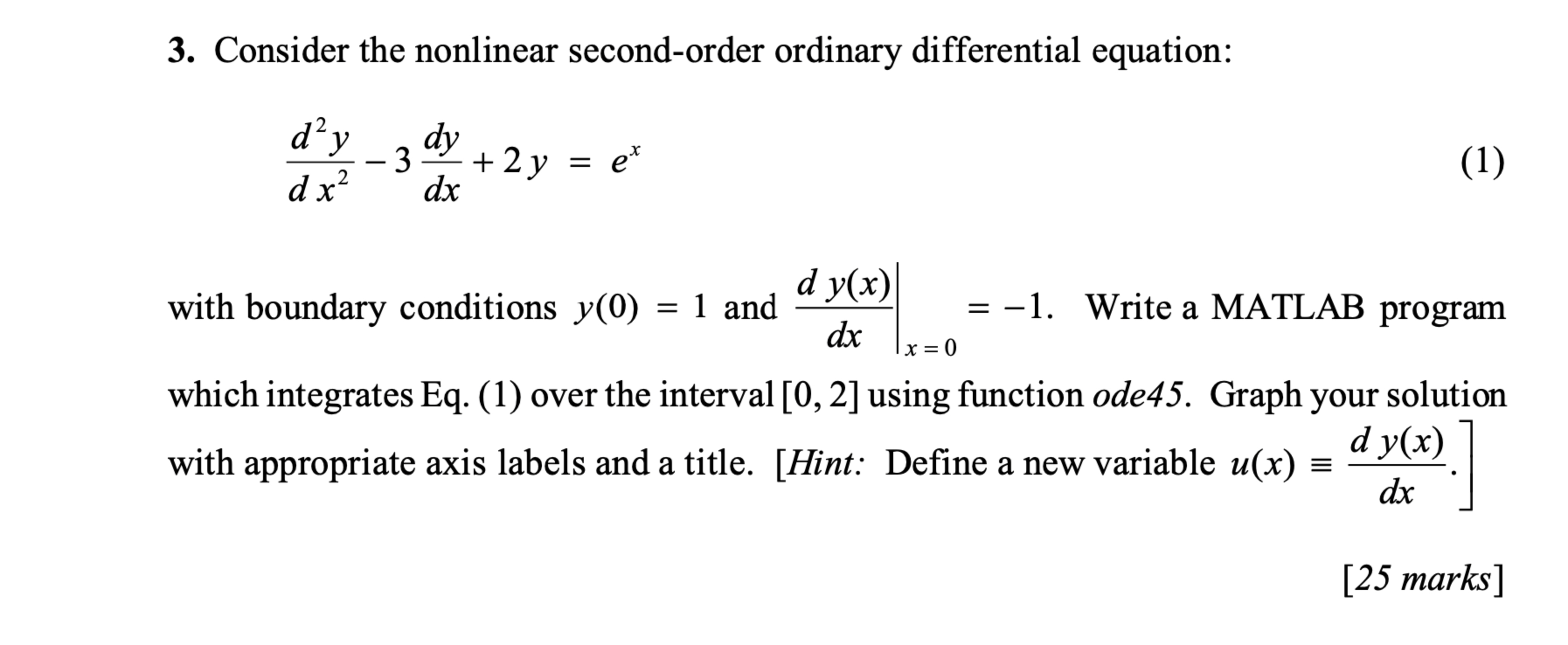 Solved Consider the nonlinear second-order ordinary | Chegg.com