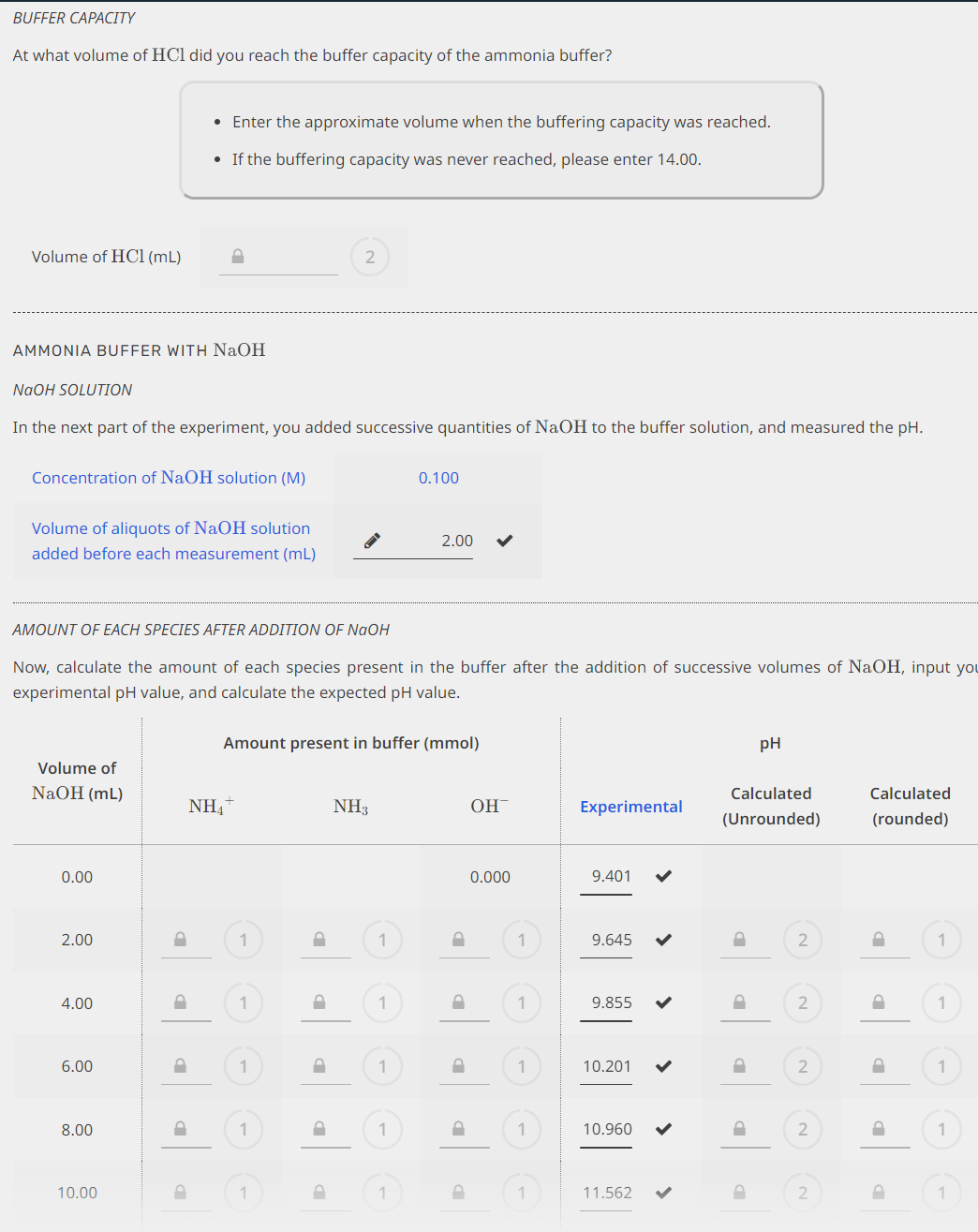 Solved - Enter the approximate volume when the buffering | Chegg.com