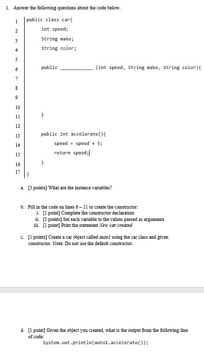 Solved Hello, given the following code, what are the answers | Chegg.com