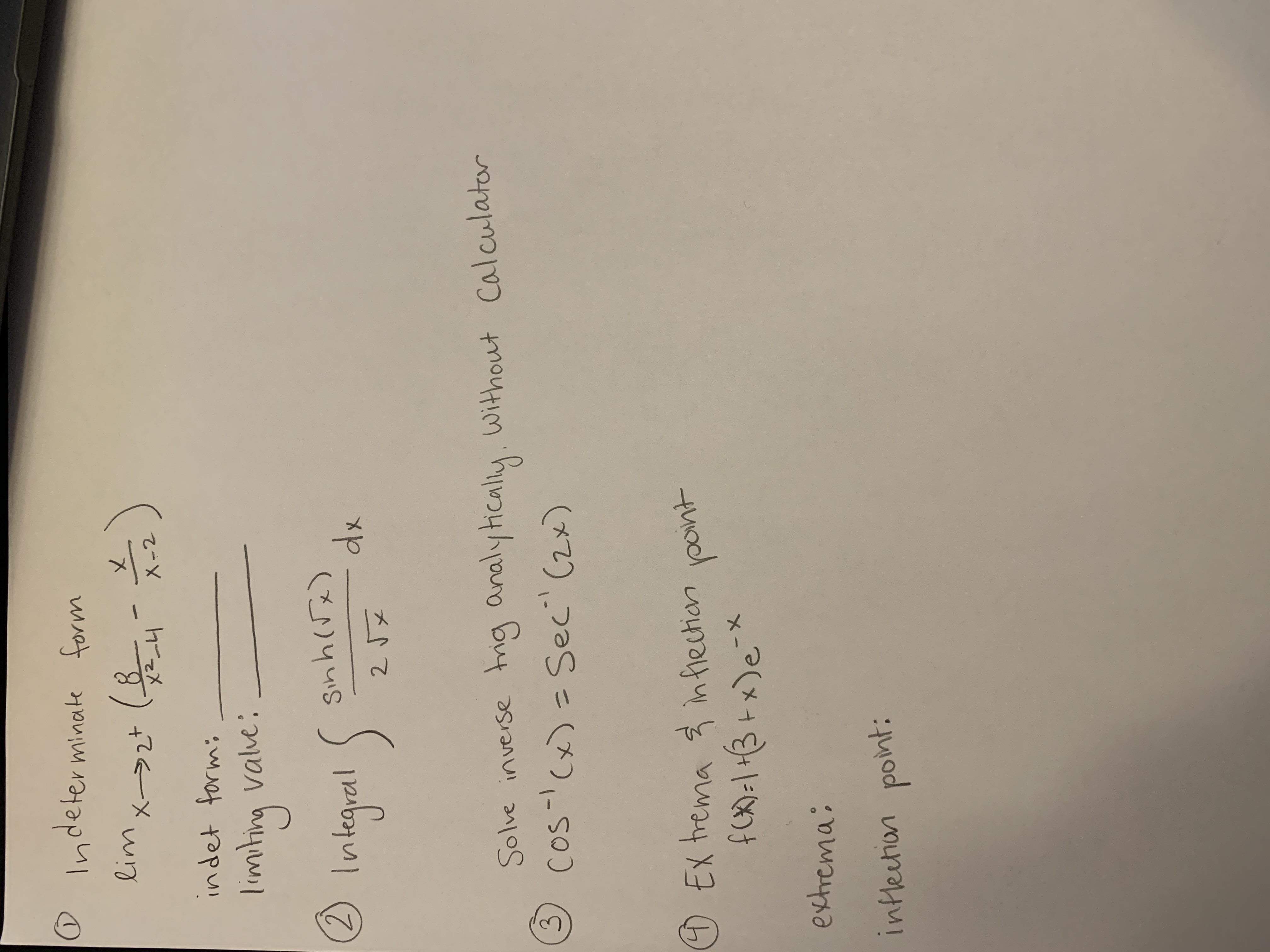 Solved Find the indeterminate form Find Integral Solve the | Chegg.com