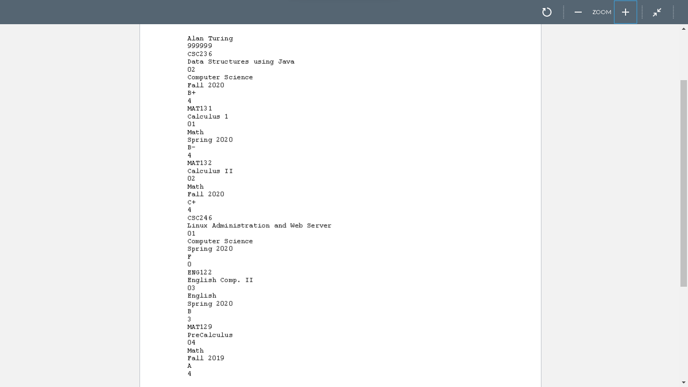 Solved Create a class called Transcript to contain your | Chegg.com