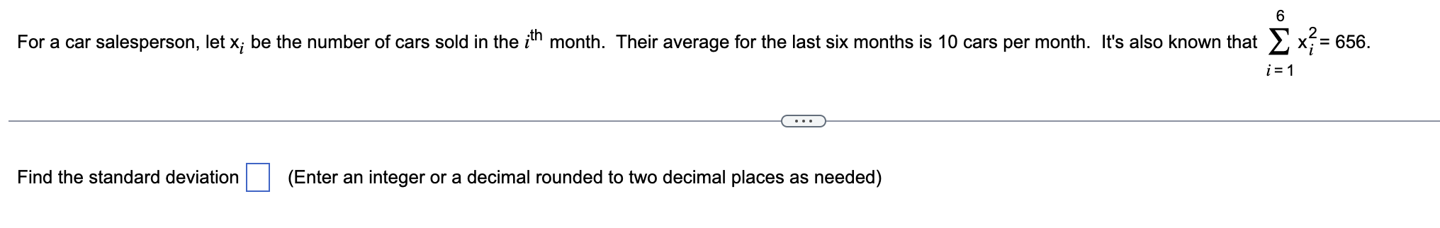 Solved For a car salesperson, let xi be the number of cars | Chegg.com
