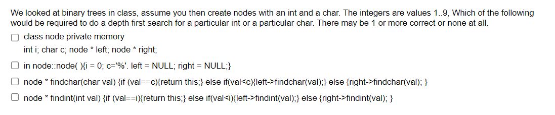 Solved We looked at binary trees in class, assume you then | Chegg.com