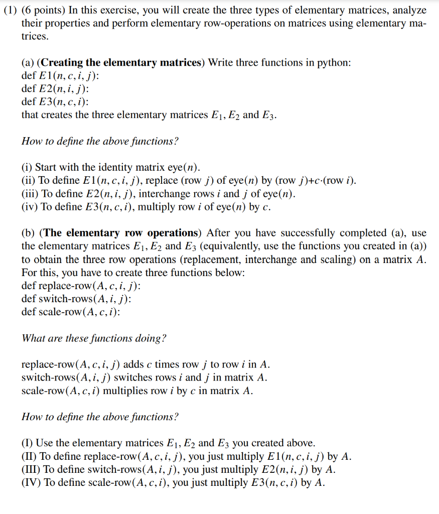 Solved 1) (6 points) In this exercise, you will create the | Chegg.com