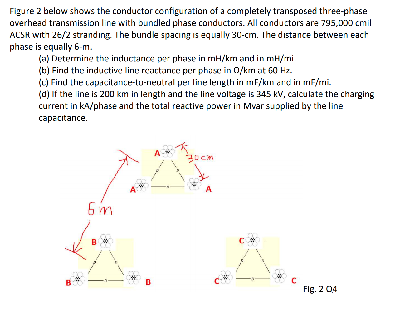 Solved Figure 2 below shows the conductor configuration of a | Chegg.com