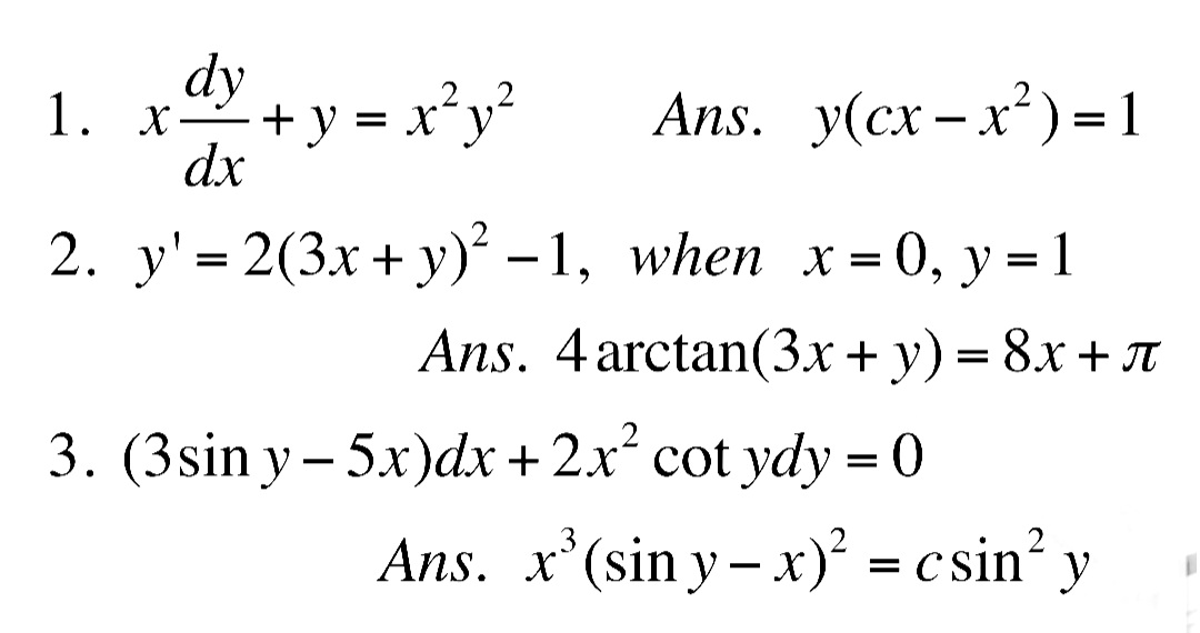 Solved Topic: Bernoulli Differential Equation MethodPlease | Chegg.com