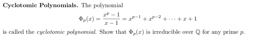 Solved Cyclotomic Polynomials. The polynomial is called the | Chegg.com