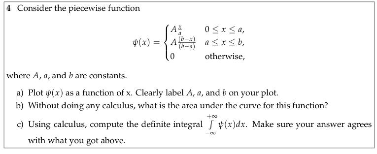 Solved 4 Consider the piecewise function | Chegg.com