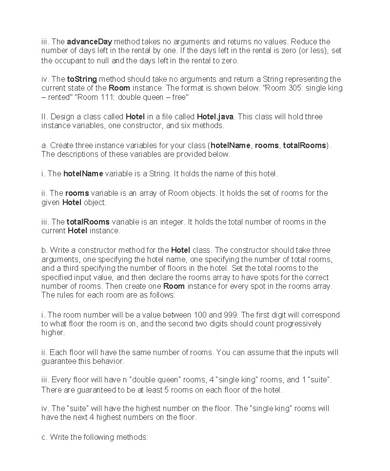 Solved Project 11: Hotel Reservations In this Java | Chegg.com