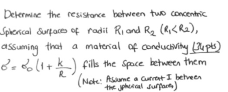 Solved Determine the resistance between two concentric | Chegg.com