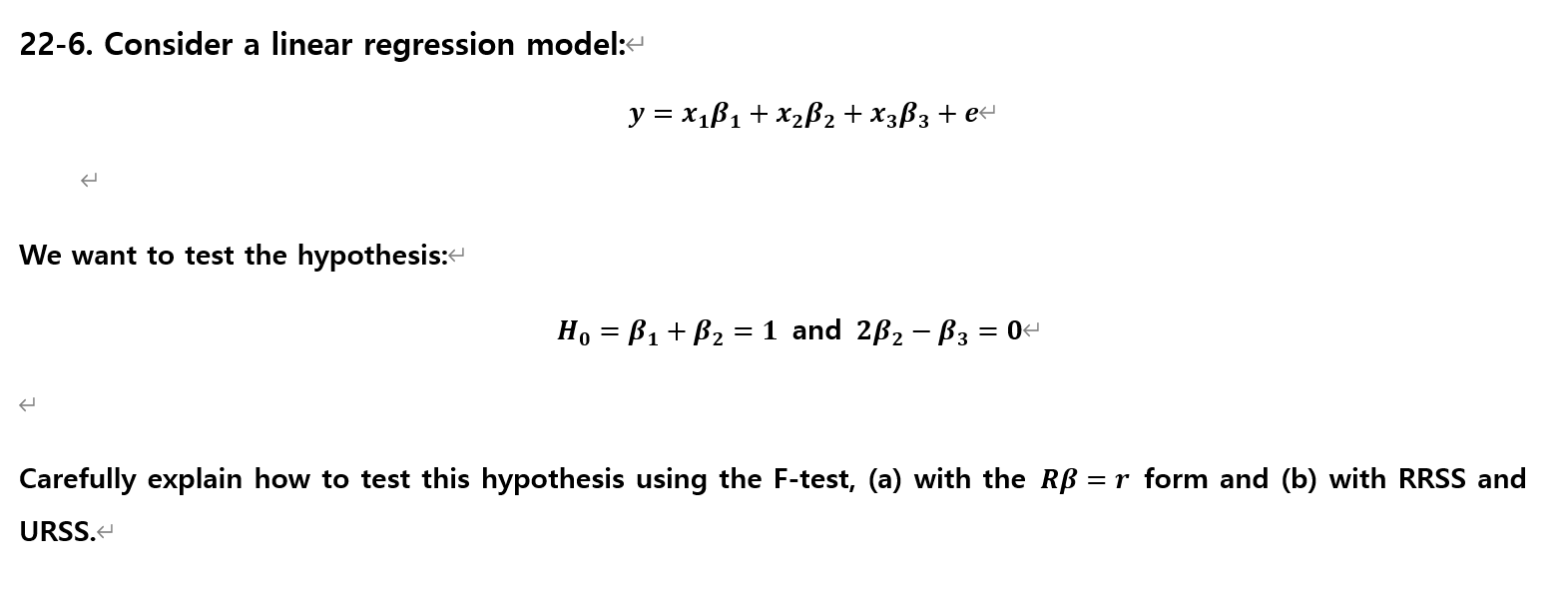 Solved 22-6. Consider a linear regression model: | Chegg.com
