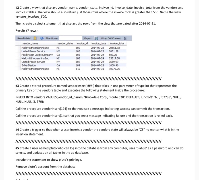 Solved solve all the question from Q2 to Q5 im sql language | Chegg.com