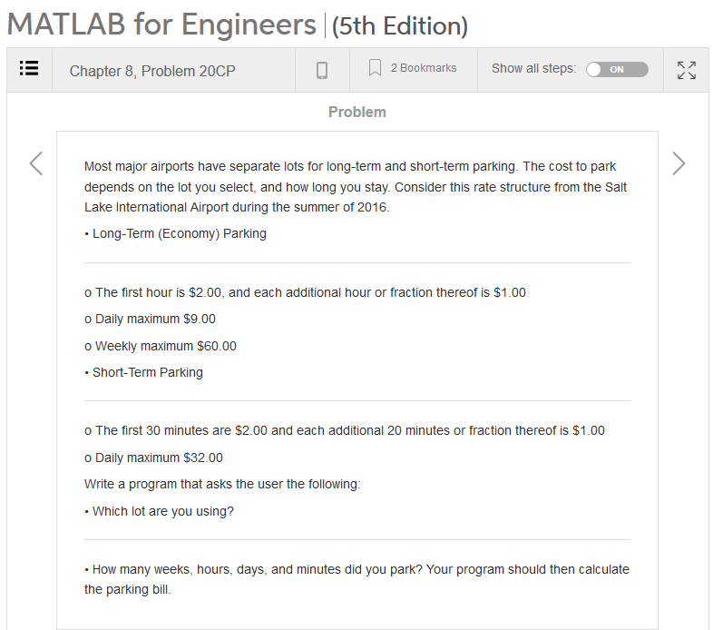 MATLAB for Engineers |(5th Edition) 5 Chapter 8, | Chegg.com