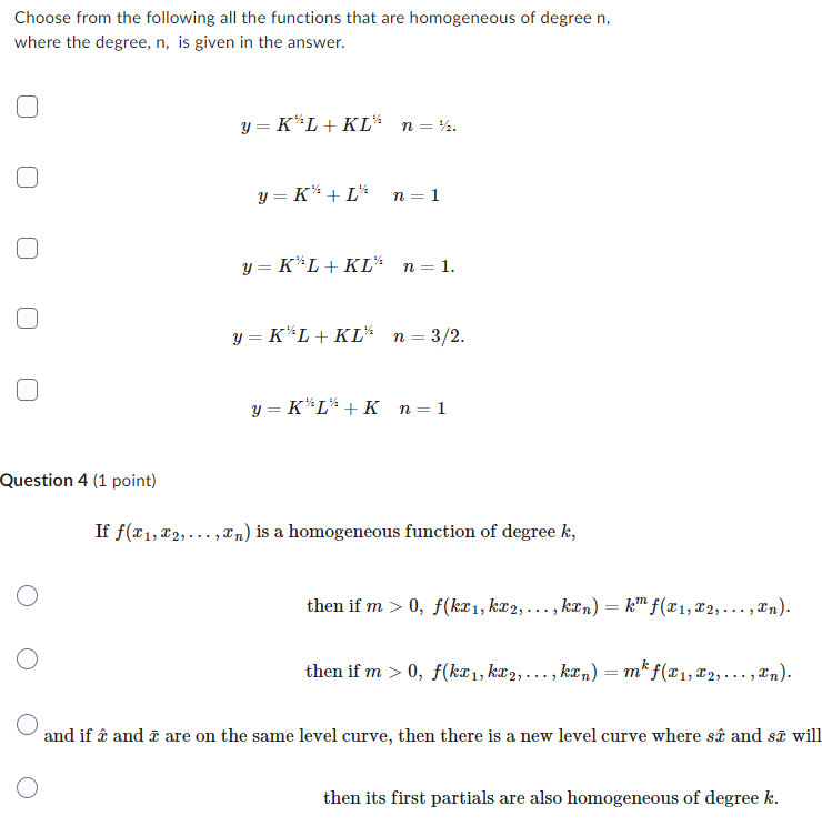 Solved Choose from the following all the functions that are | Chegg.com