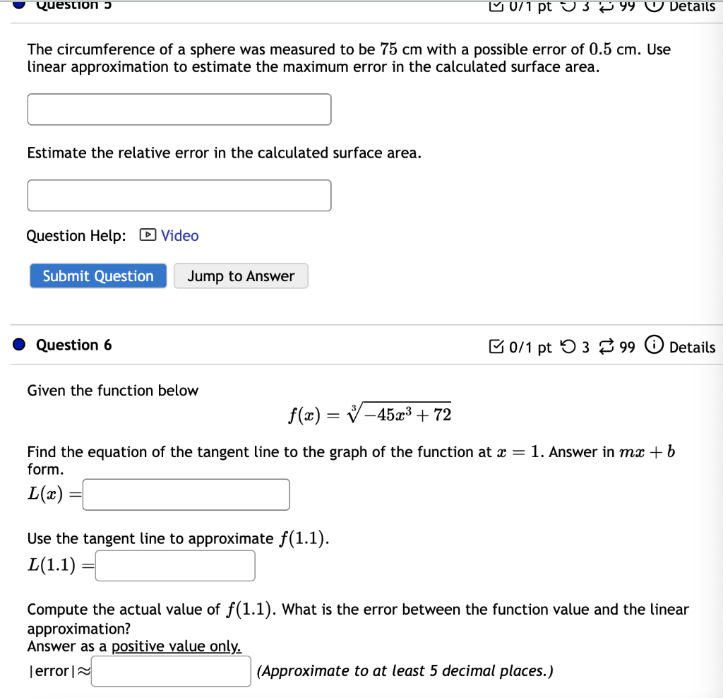 Solved The circumference of a sphere was measured to be 75 | Chegg.com