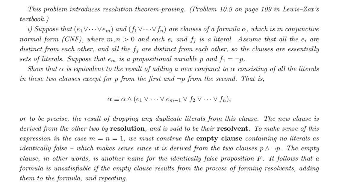 This problem introduces resolution theorem-proving. | Chegg.com