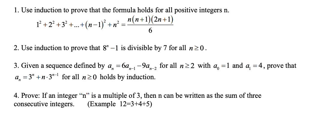 Solved 1. Use induction to prove that the formula holds for | Chegg.com