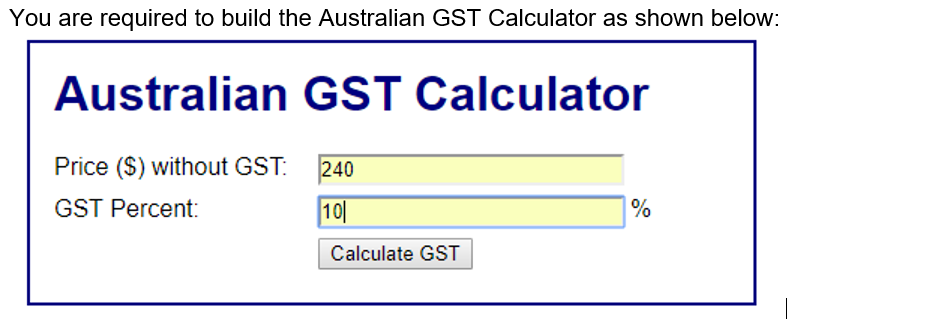 Solved You are required to build the Australian GST | Chegg.com