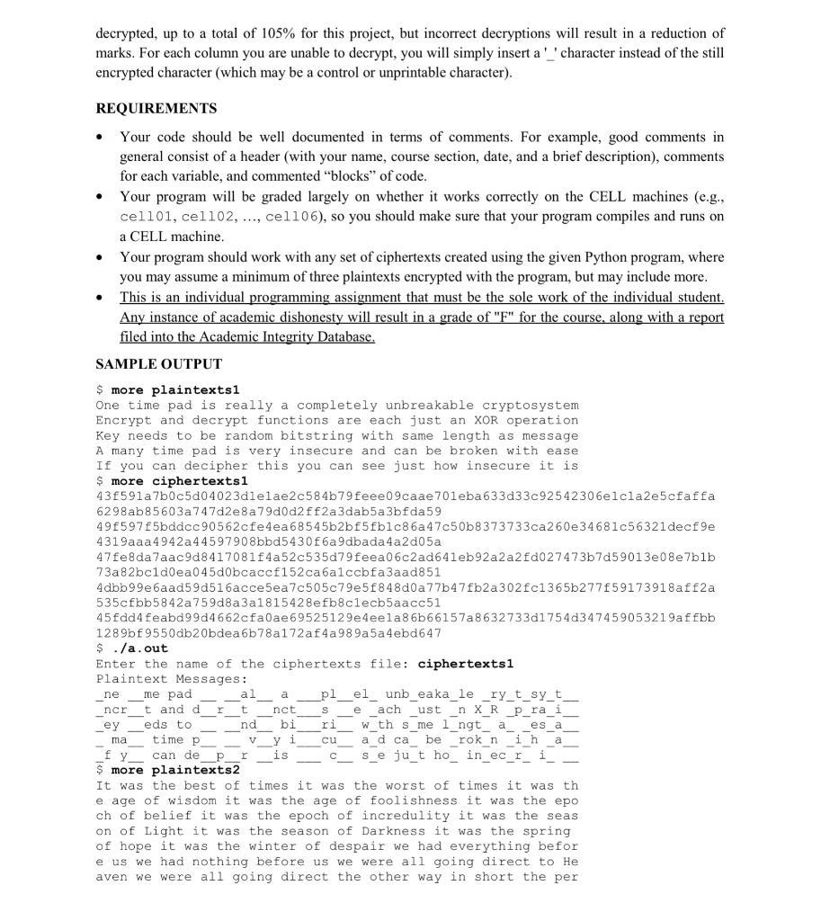 Solved PROGRAM DESCRIPTION: For this project, you will write | Chegg.com