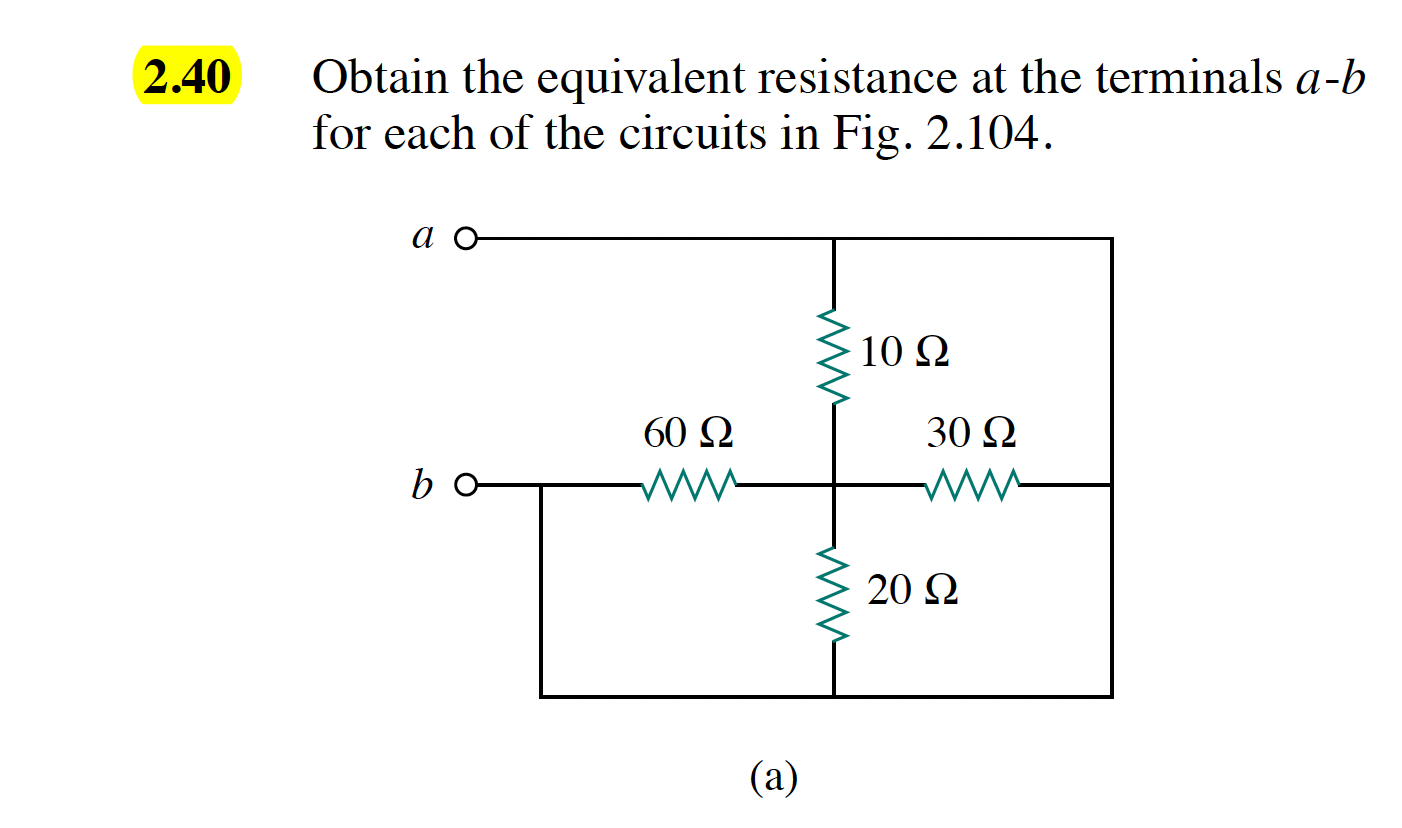Solved Obtain the equivalent resistance at the terminals a−b | Chegg.com