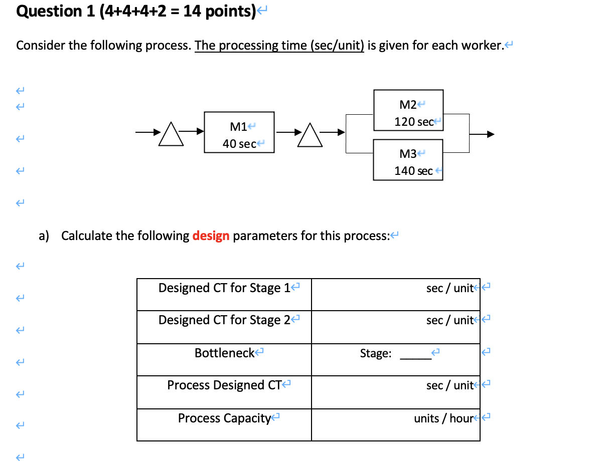 Question 1 (4+4+4+2 = 14 points) Consider the | Chegg.com
