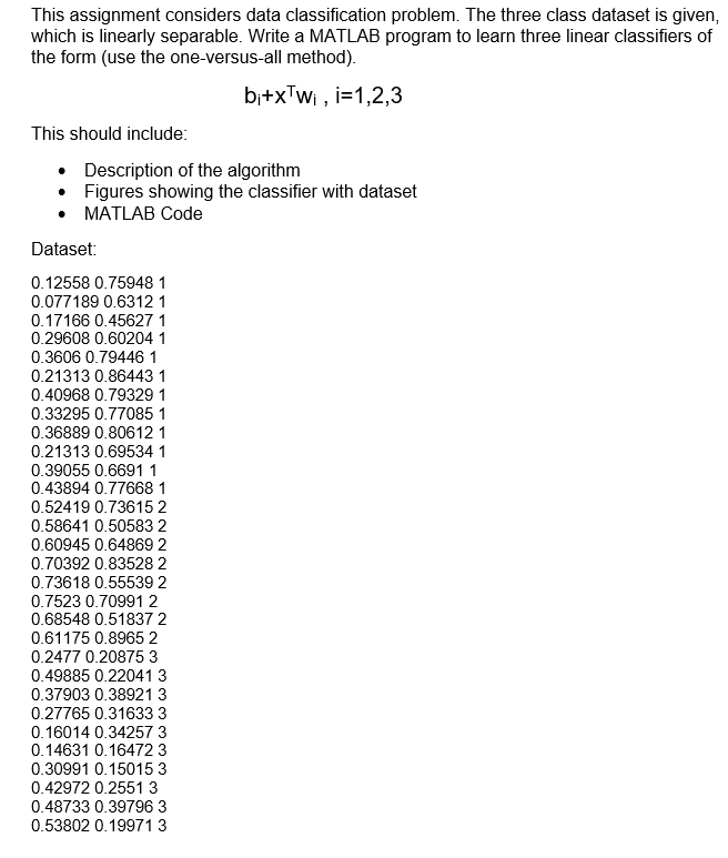 This assignment considers data classification | Chegg.com