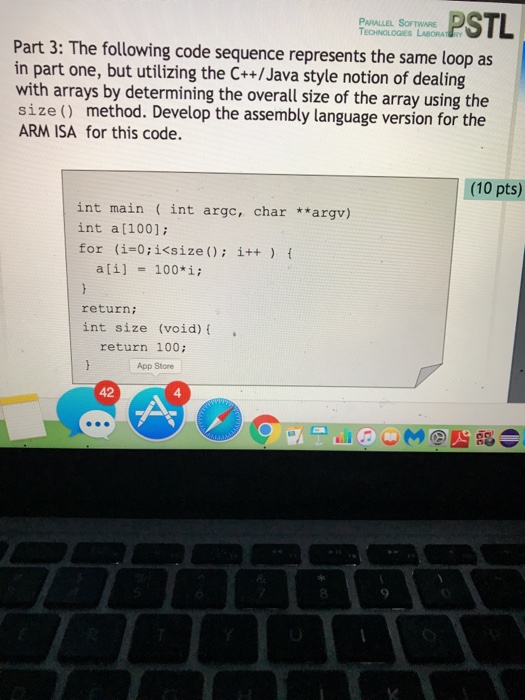 Solved Part1: Develop an assembly language version for the | Chegg.com