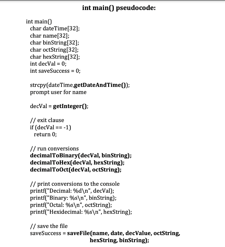 Solved ConvertDec_to_Hex-Oct-Bin.c is a simple conversion | Chegg.com