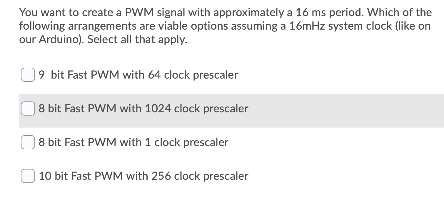 Solved You want to create a PWM signal with approximately a | Chegg.com