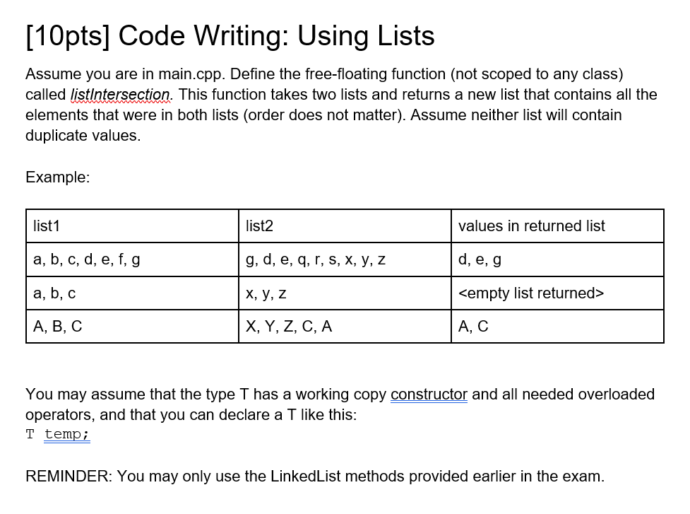 Solved [10pts] Code Writing: Using Lists Assume you are in | Chegg.com