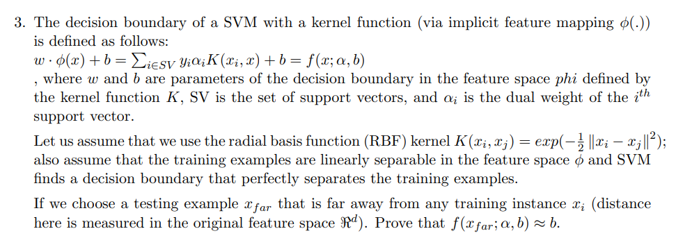 3. The decision boundary of a SVM with a kernel | Chegg.com