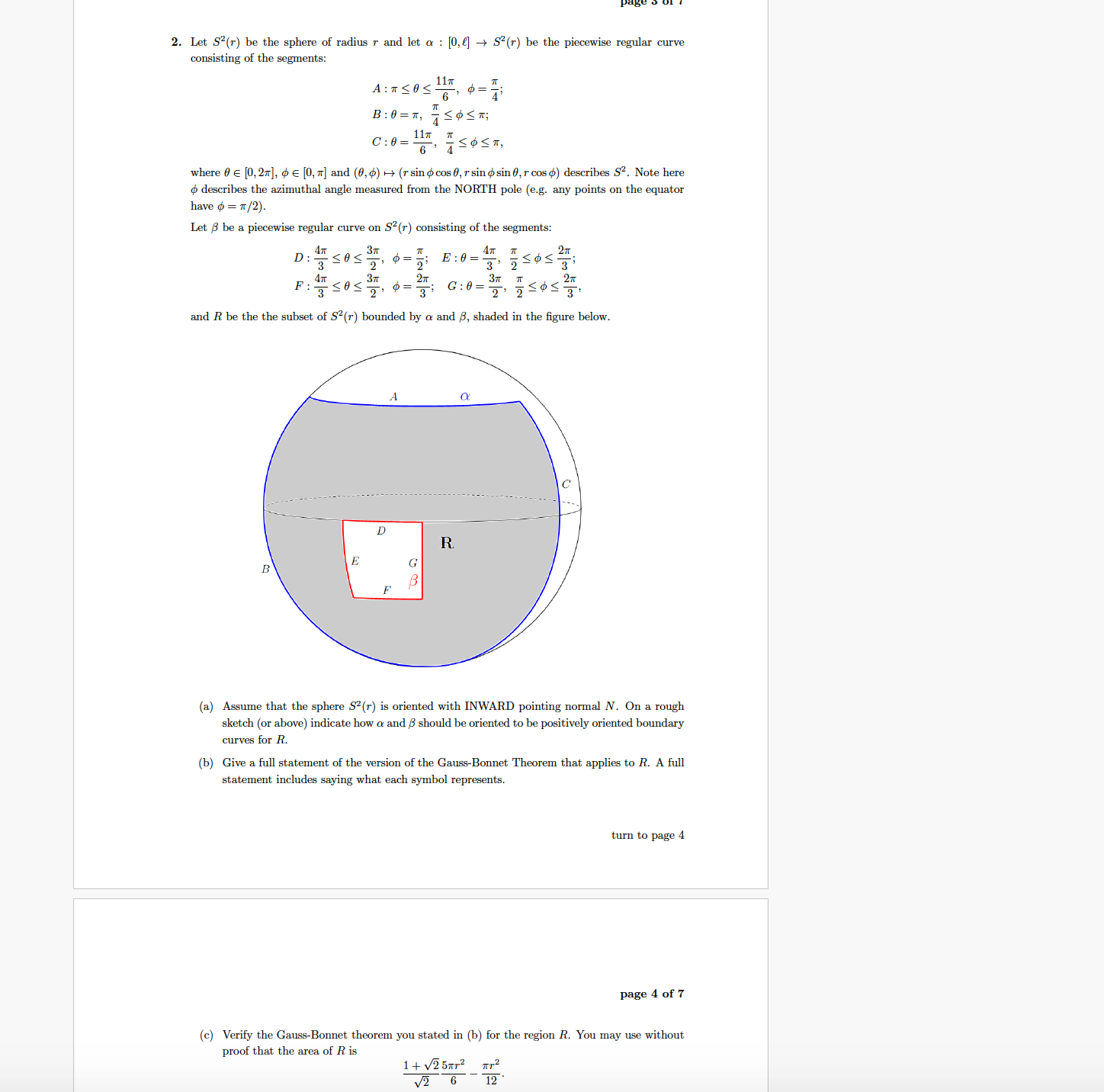 Solved Let S2(r) ﻿be the sphere of radius r ﻿and let | Chegg.com