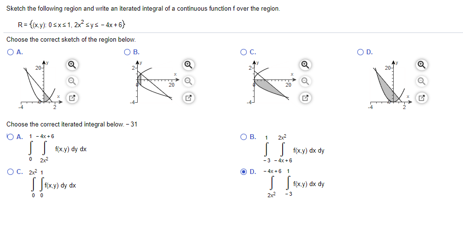 Solved Sketch the following region and write an iterated | Chegg.com