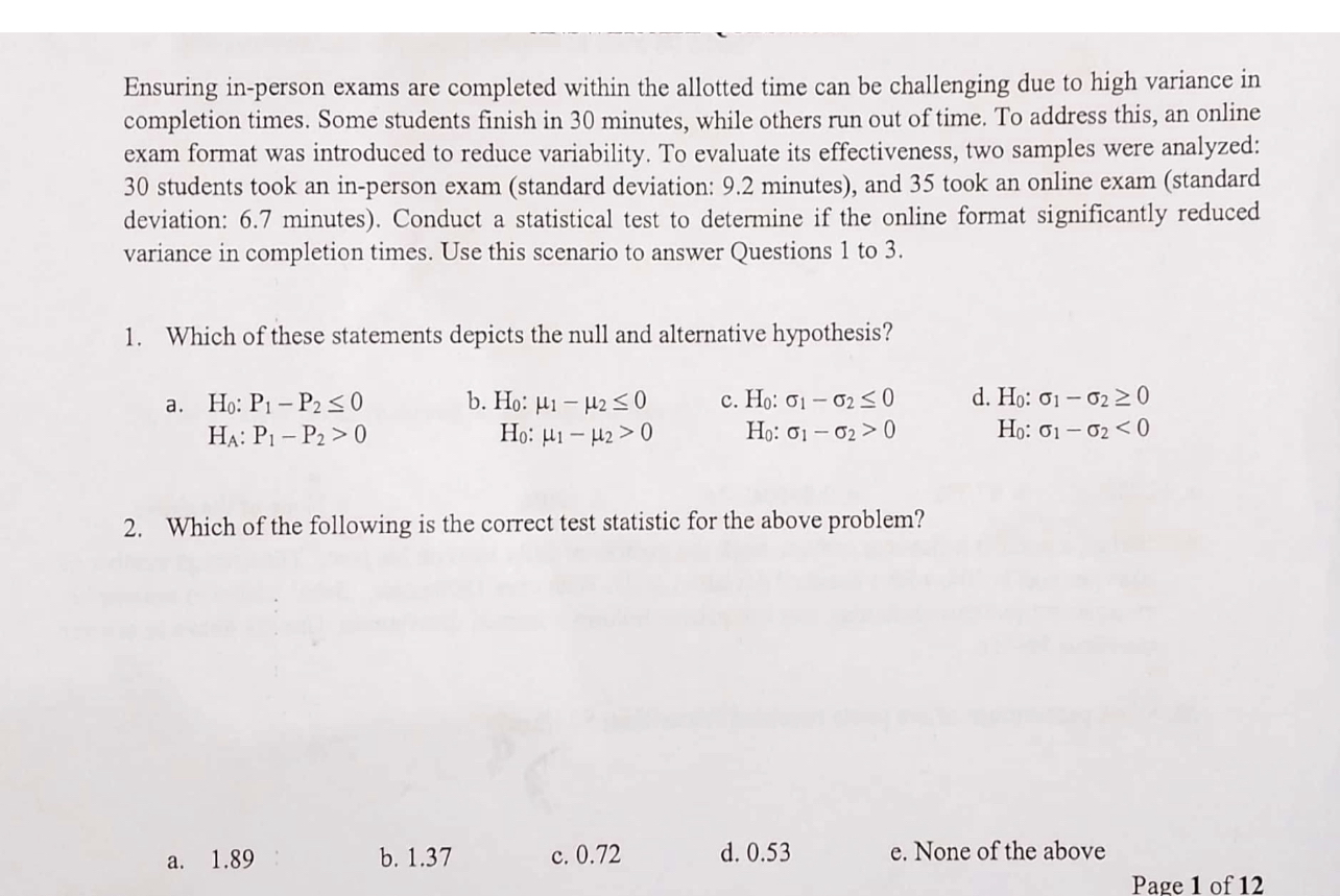 Solved Ensuring in-person exams are completed within the | Chegg.com