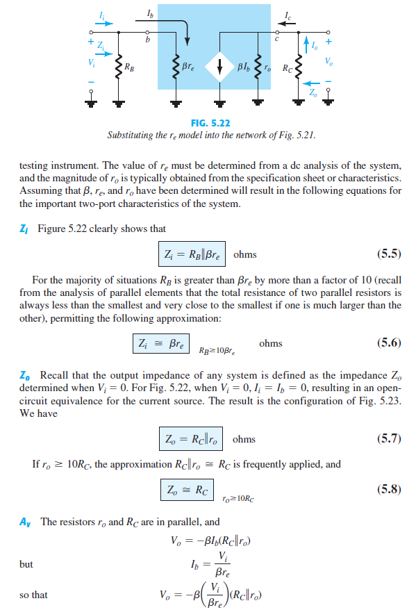 Solved FIG. 5.22 Substituting the re model into the network | Chegg.com