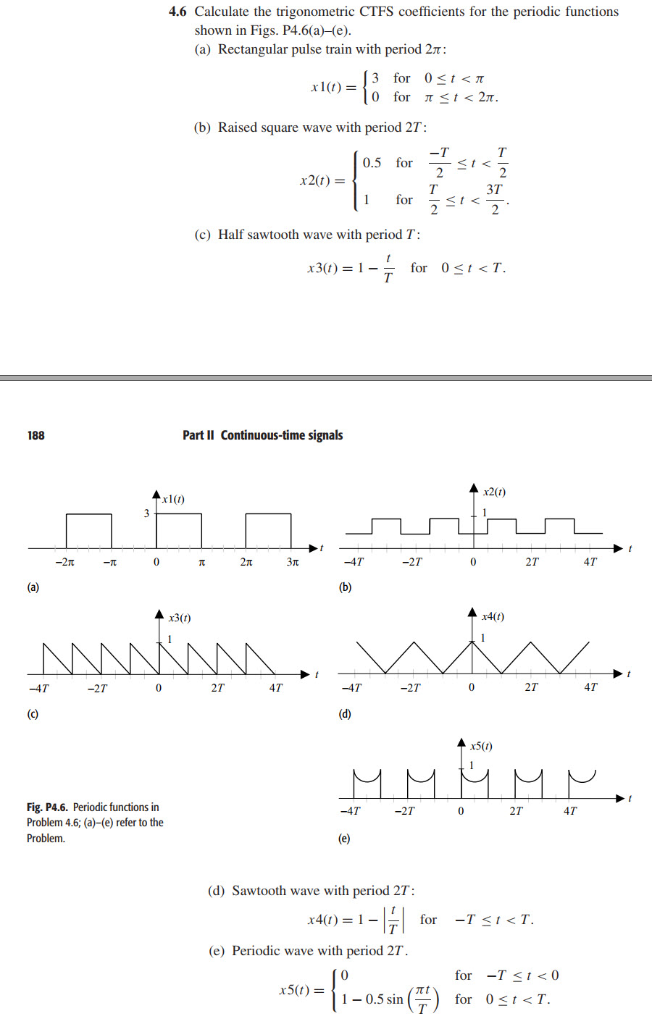 Solved 4.6 Calculate the trigonometric etric CTFS | Chegg.com