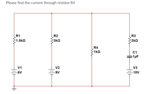 Solved Please find the current through resistor R4 | Chegg.com