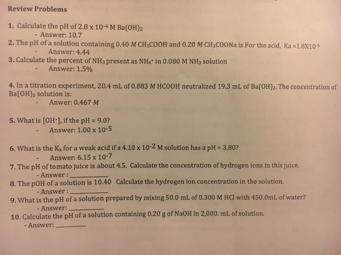 Solved Calculate the pH of 2.8 times 10^-4 M Ba(OH)_2 | Chegg.com