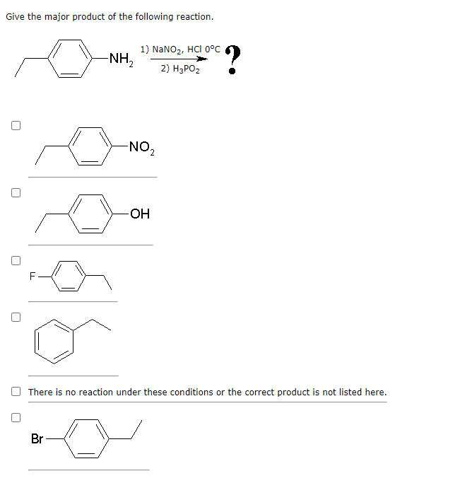 Solved Give the major product of the following reaction. 1) | Chegg.com