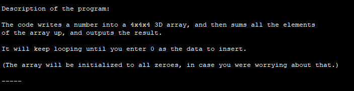 Solved Description of the program: The code writes a number | Chegg.com