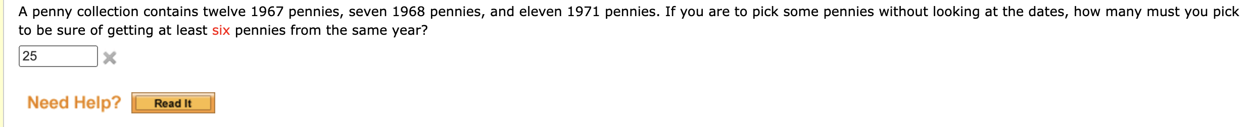 Solved A penny collection contains twelve 1967 pennies, | Chegg.com