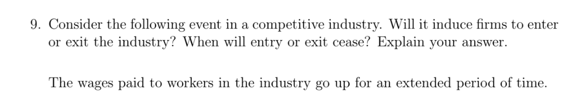 Solved Consider the following event in a competitive | Chegg.com