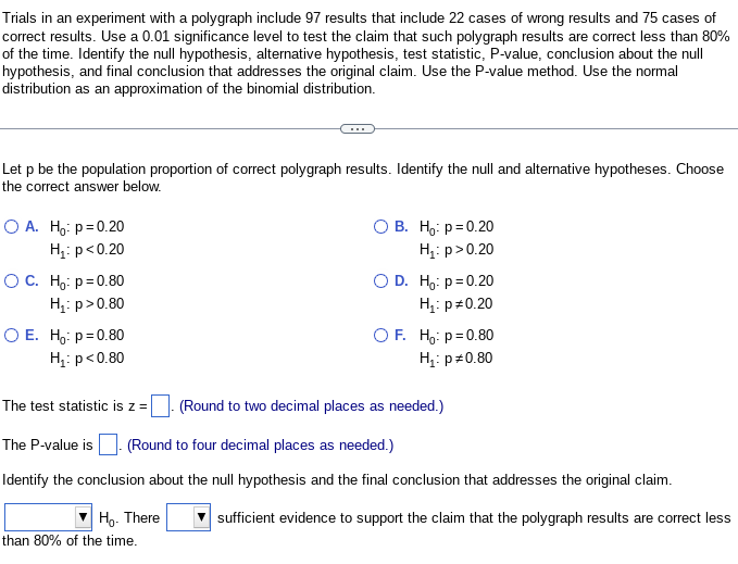 Solved Trials in an experiment with a polygraph include 97 | Chegg.com