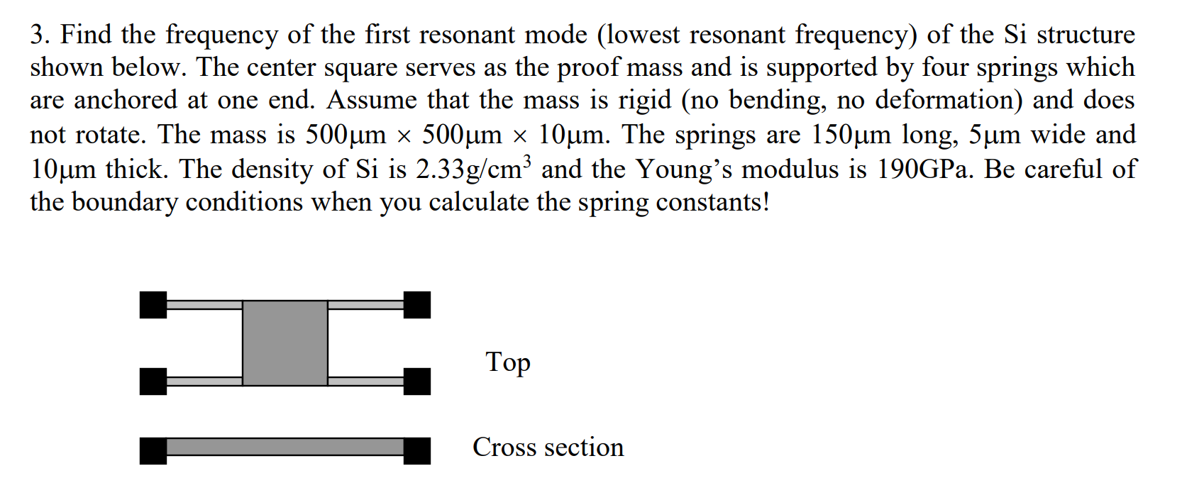 Solved 3. Find the frequency of the first resonant mode | Chegg.com