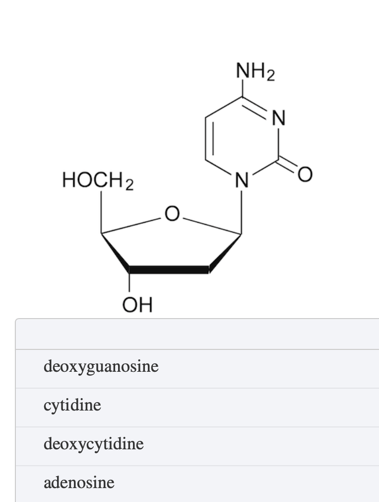 Solved Name the nucleosides or nucleotides. deoxyguanosine | Chegg.com